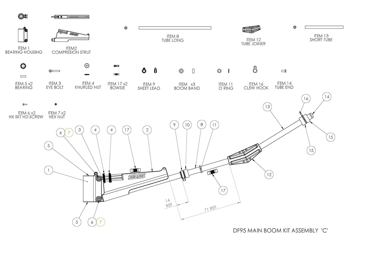 DF95 Main Boom Pack C - 2019 – Dragon Sailing North America